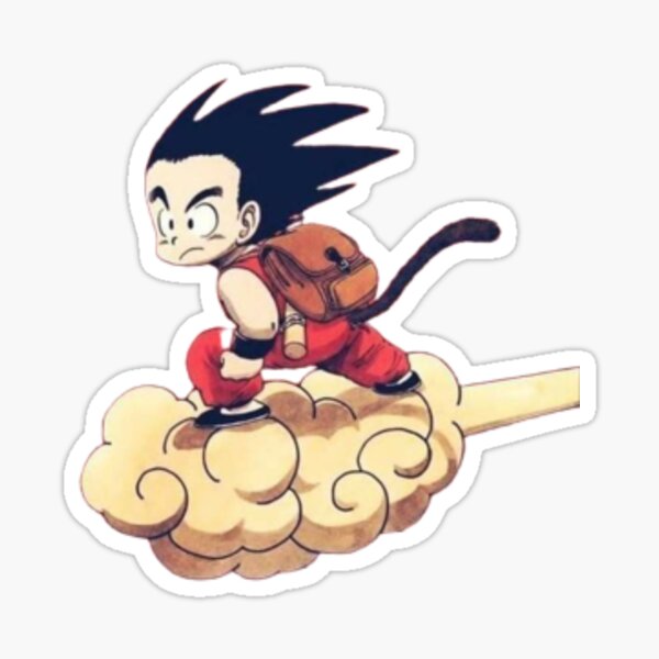 "Kid Goku on flying Nimbus" Sticker for Sale by Peponji | Redbubble