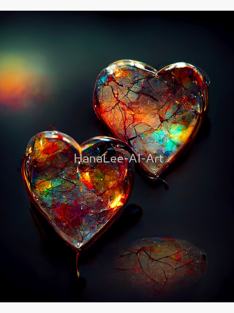 "Crystallized Broken Hearts" Poster for Sale by HanaLee-AI-Art | Redbubble