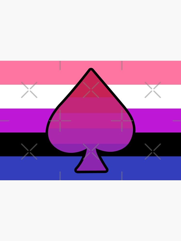 "Aceflux and genderfluid pride flag with ace of spades" Sticker for ...