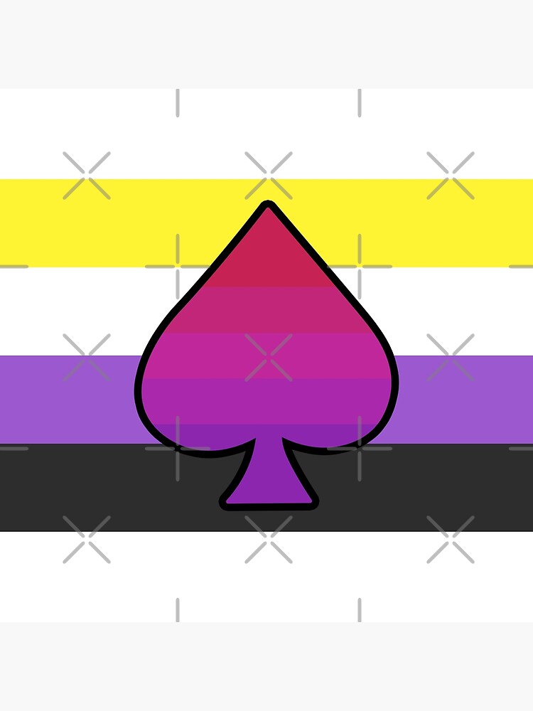 "Aceflux and non binary pride flag with ace of spades" Poster for Sale ...