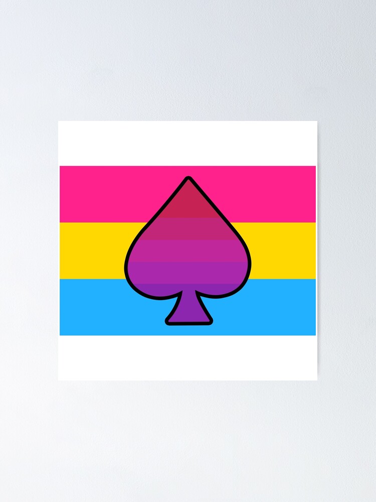 "Aceflux and pansexual pride flag with ace of spades" Poster for Sale ...