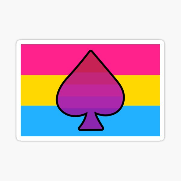"Aceflux and pansexual pride flag with ace of spades" Sticker for Sale ...