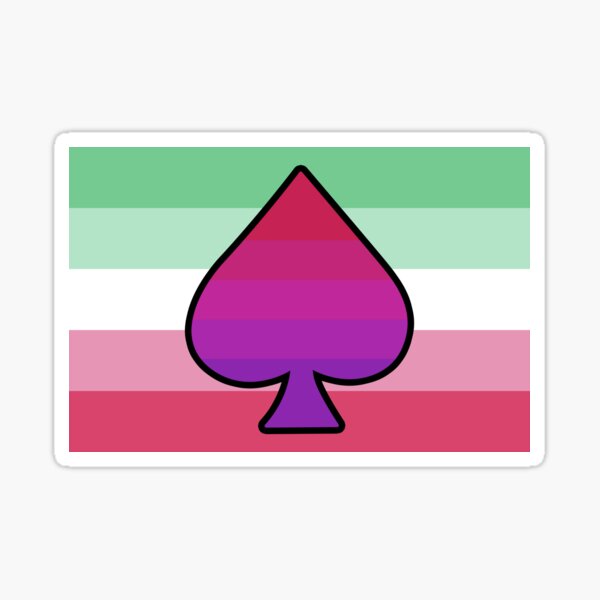 "Aceflux and abrosexual pride flag with ace of spades" Sticker for Sale ...