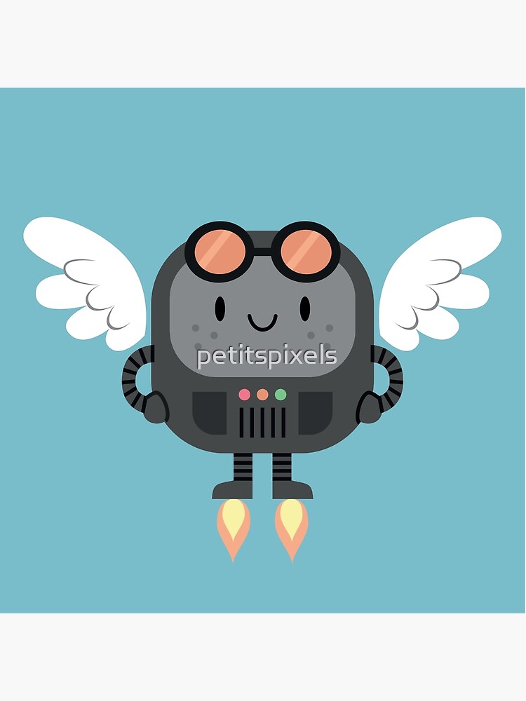 "Cute flying robots" Poster by petitspixels | Redbubble
