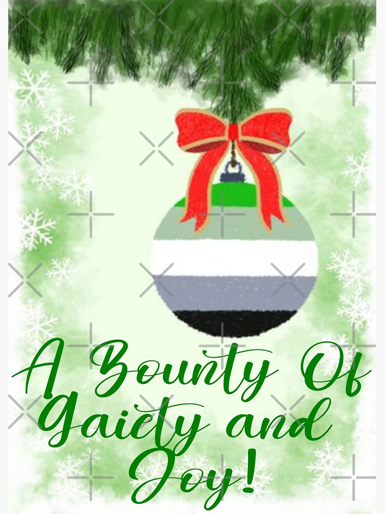 "Aromantic Christmas Design - A Bounty Of Gaiety And Joy" Sticker for ...