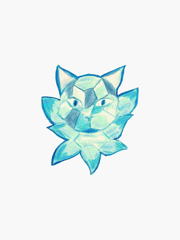 "Blue lotus Cat " Sticker for Sale by UniverseStore33 | Redbubble