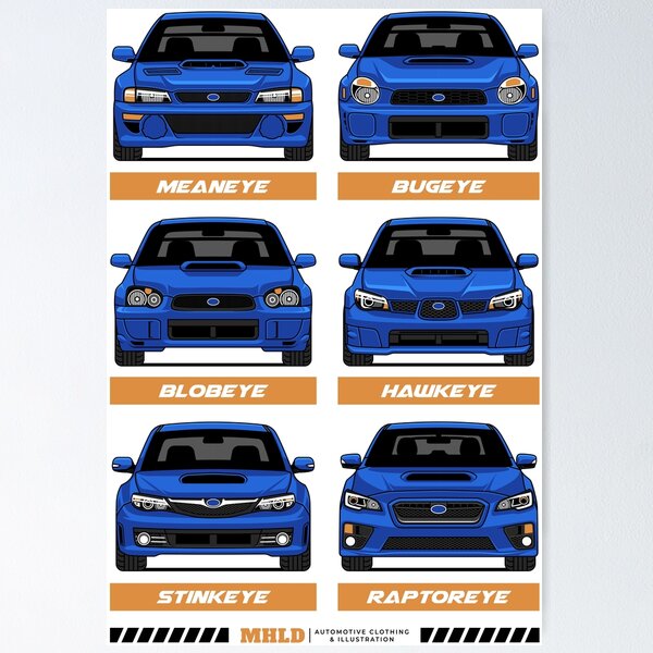 "Subaru Eyes Car Illustration" Poster for Sale by mohalldi | Redbubble