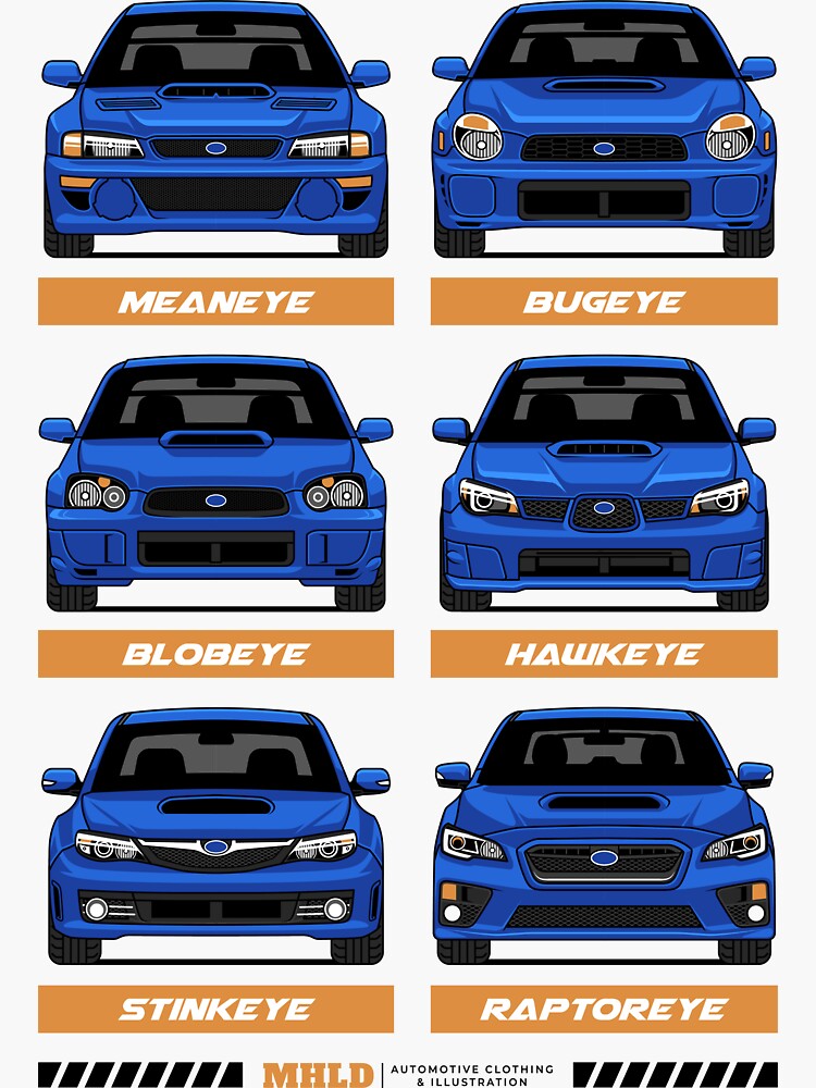 "Subaru Eyes Car Illustration" Sticker for Sale by mohalldi | Redbubble