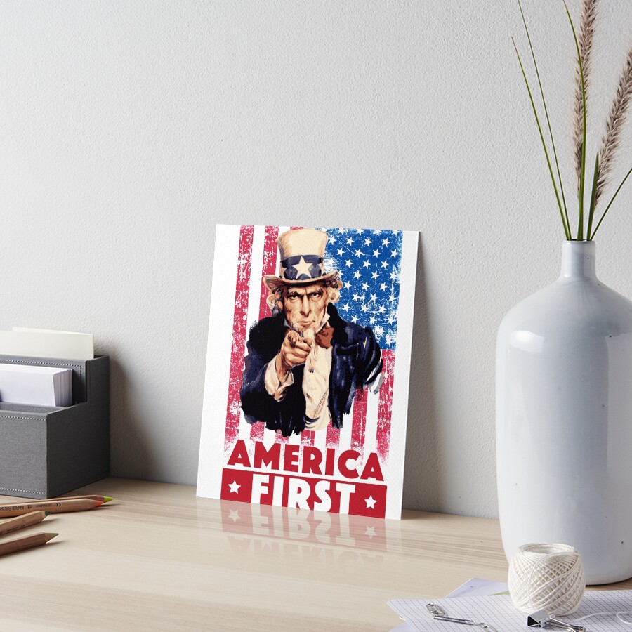 "America First Uncle Sam" Poster for Sale by GrandOldTees | Redbubble
