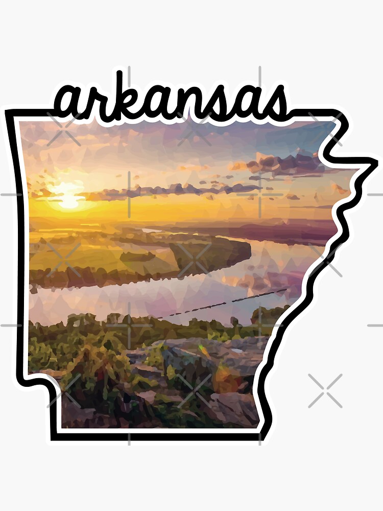 "State of Arkansas - Mountain Of Arkansas - Arkansas State" Sticker for ...