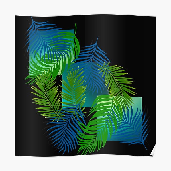 "Palm tree leaves with ombe background" Poster for Sale by KimmyRob ...