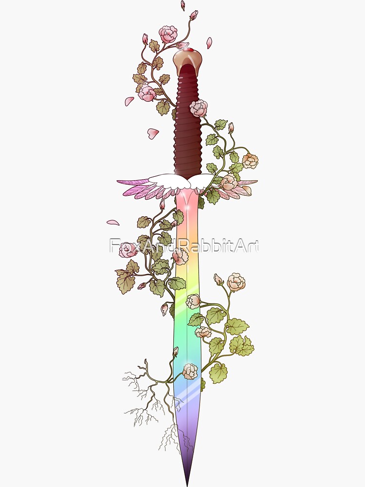 "Rainbow Sword" Sticker for Sale by FoxAndRabbitArt | Redbubble