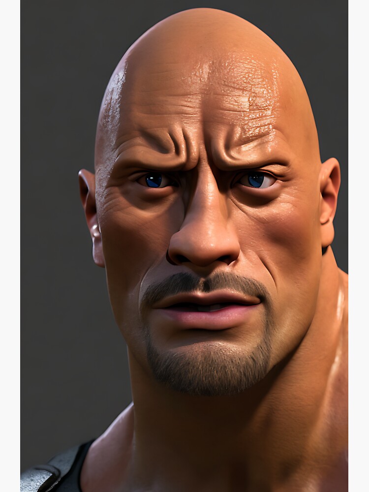 "Dwayne 'The Rock' Johnson 3d render " Sticker for Sale by ...
