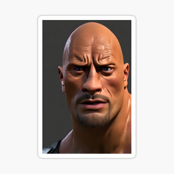 "Dwayne 'The Rock' Johnson 3d render " Sticker for Sale by ...