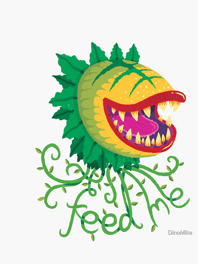 "Feed Me" Sticker by DinoMike | Redbubble