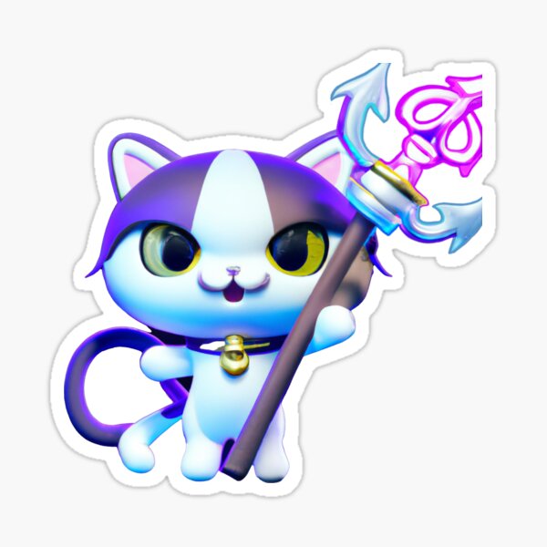 "Cute shiny cat fighter" Sticker for Sale by TrixiesWorld | Redbubble