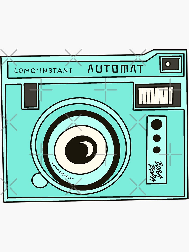 "turquoise instant camera" Sticker for Sale by Stickergram | Redbubble