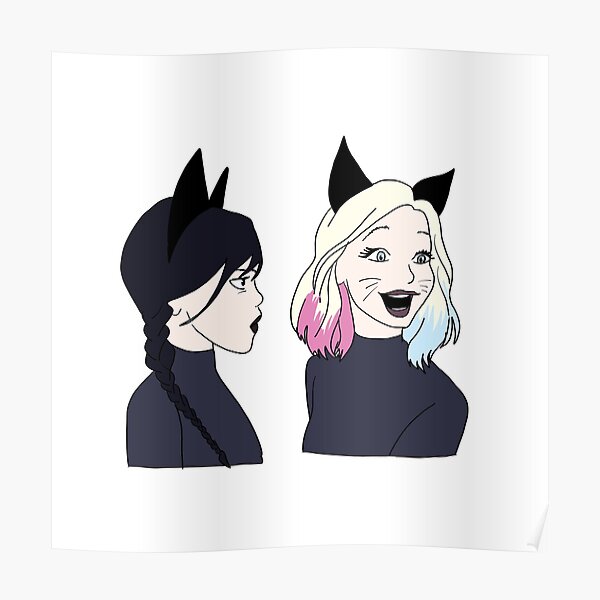 "Wednesday Addams and Enid cat suit " Poster for Sale by Robin-m ...