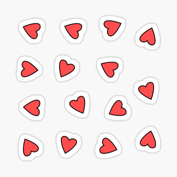 "Red Hearts Stickers Pack" Sticker for Sale by DesignGoodStore | Redbubble