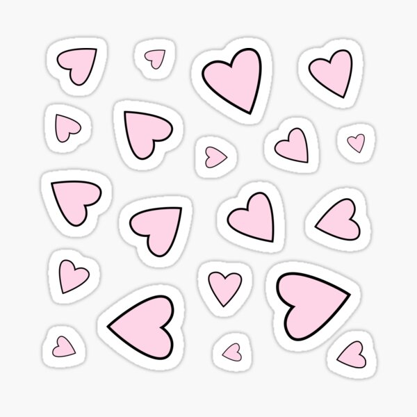 "Pink Hearts Stickers Pack" Sticker for Sale by DesignGoodStore | Redbubble