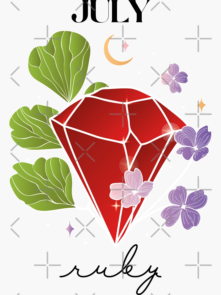 "July Ruby Birthstone" Sticker for Sale by jenelectra | Redbubble