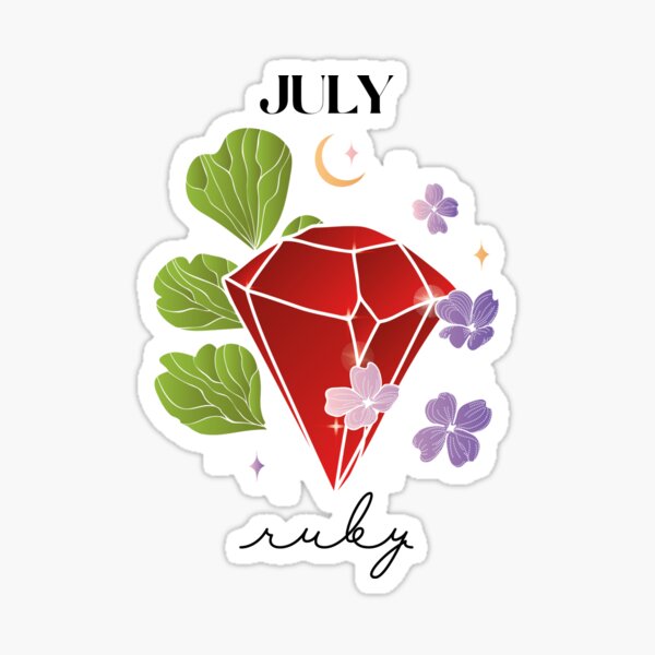 "July Ruby Birthstone" Sticker for Sale by jenelectra | Redbubble