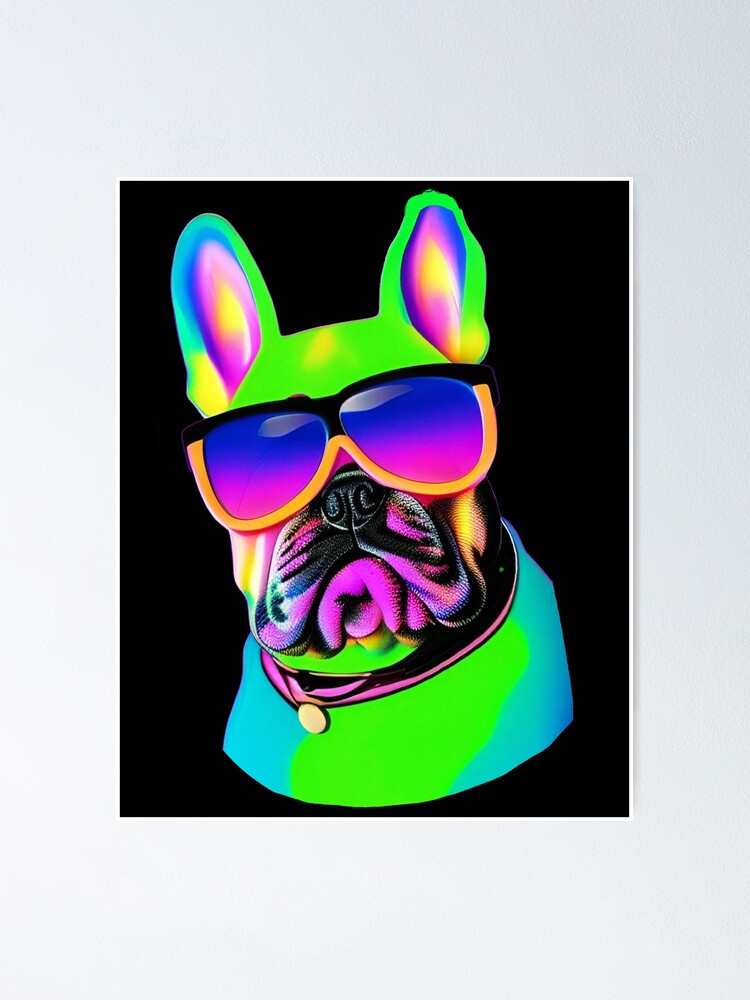"Trippy dog. Psychedelig French Bulldog." Poster for Sale by Neo ...