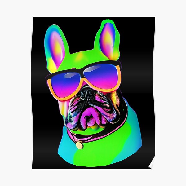 "Trippy dog. Psychedelig French Bulldog." Poster for Sale by Neo ...