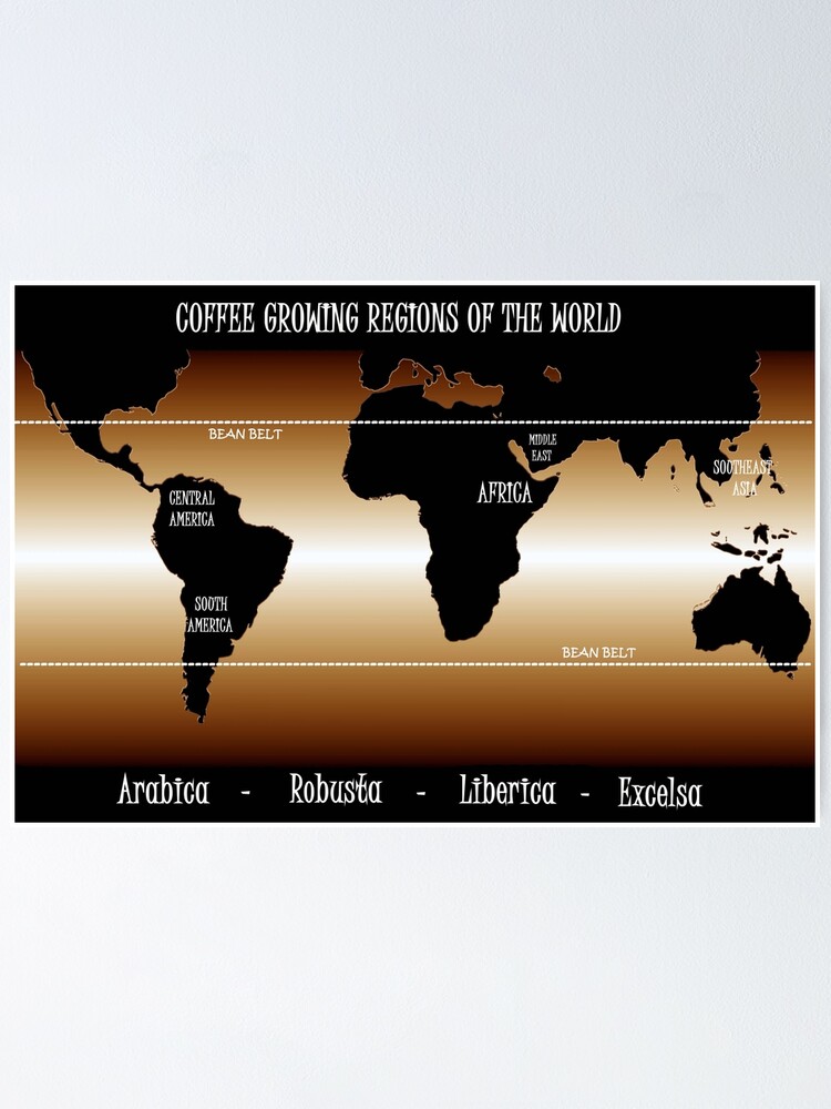 "Coffee map of the wolrd" Poster for Sale by dltphoto | Redbubble