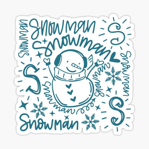 "Snowman Word Art" Sticker for Sale by CraftyBee | Redbubble