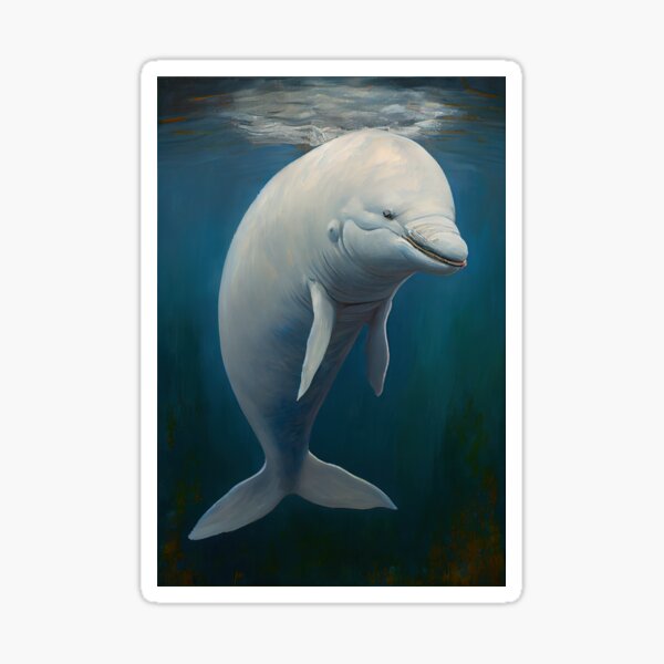 "American Beluga - Oil Paint" Sticker for Sale by ABArtByAlexST | Redbubble