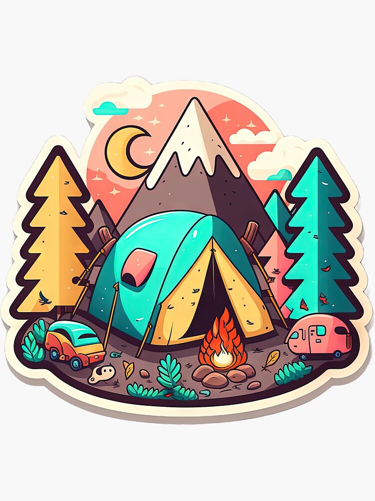 "Mini Camping Setup" Sticker for Sale by wallycobra | Redbubble