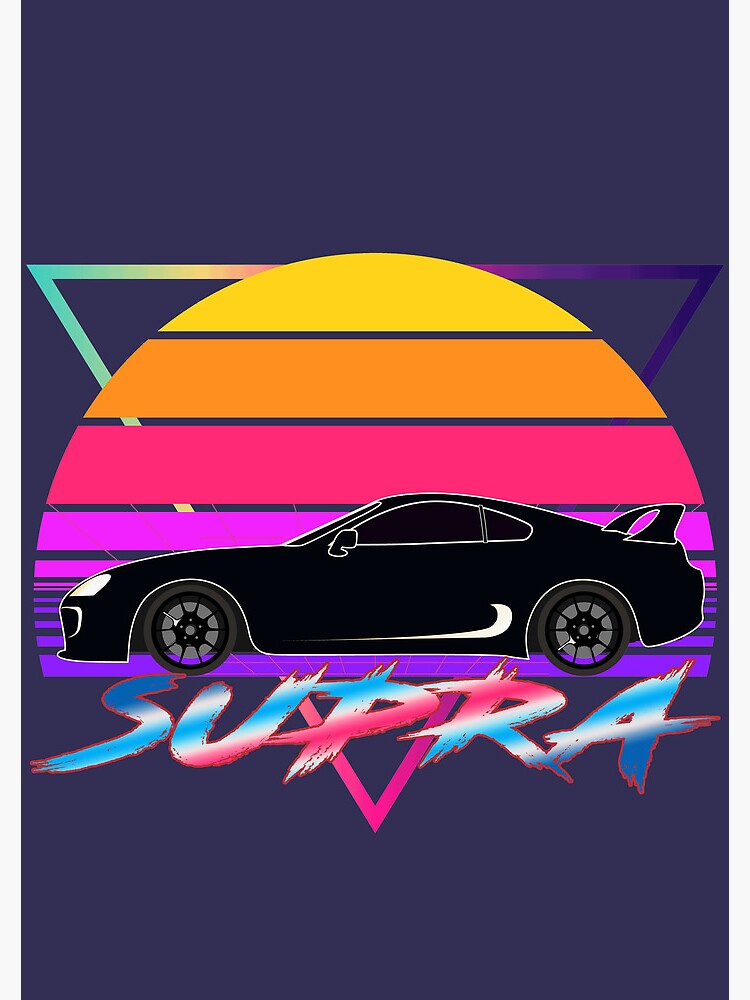 "Retro Synthwave Vaporwave 80s Style Design - Car - Toyota Supra ...