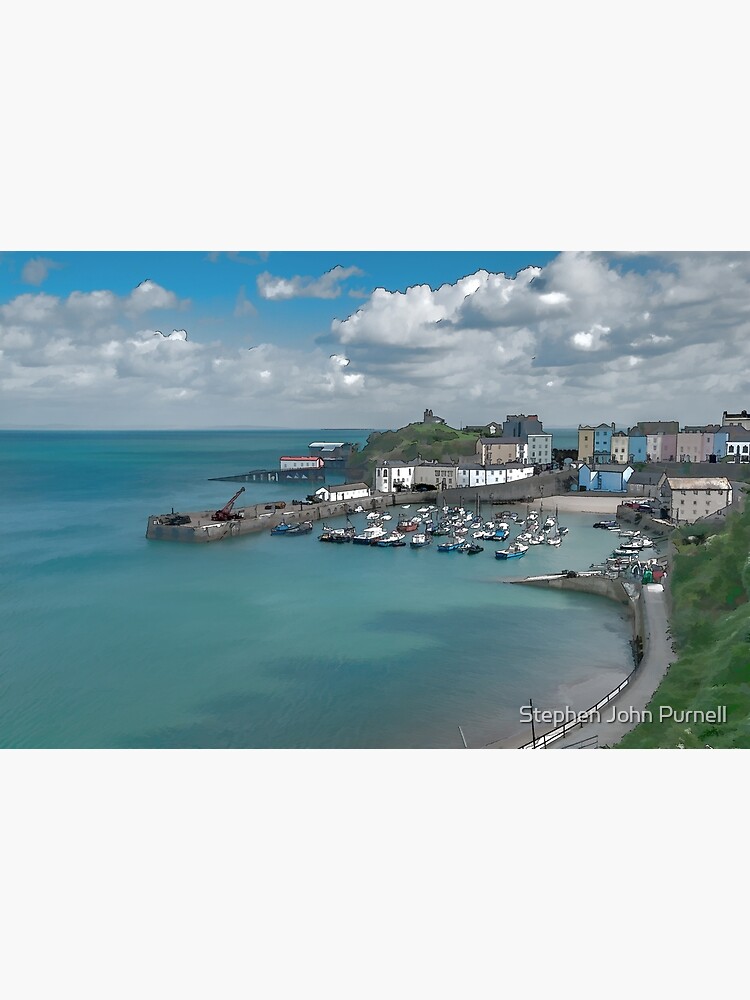 "Tenby Harbour Ink Painting" Poster for Sale by silversnapper1 | Redbubble