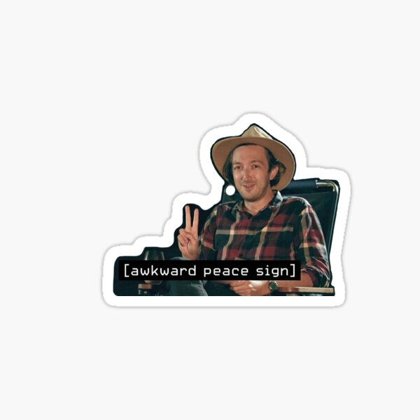 "awkward peace sign" Sticker for Sale by writerinthelake | Redbubble