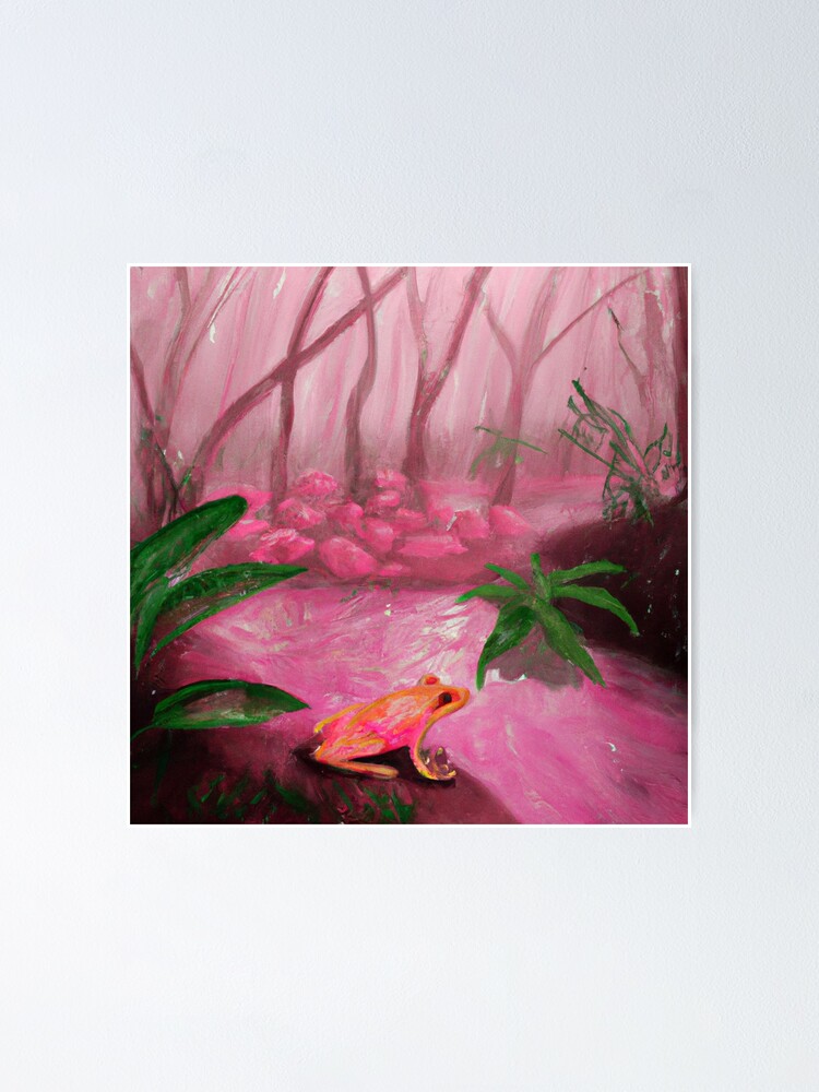"Pink rainforest with a frog painting " Poster for Sale by Qvint ...
