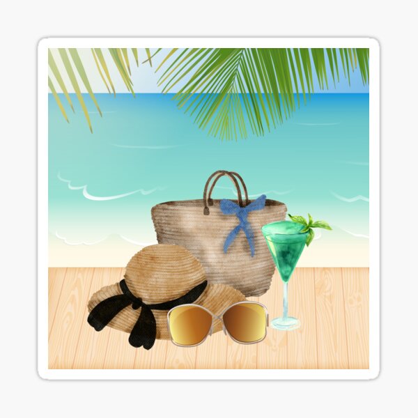 "Summer Vacation at the beach" Sticker for Sale by KimmyRob | Redbubble