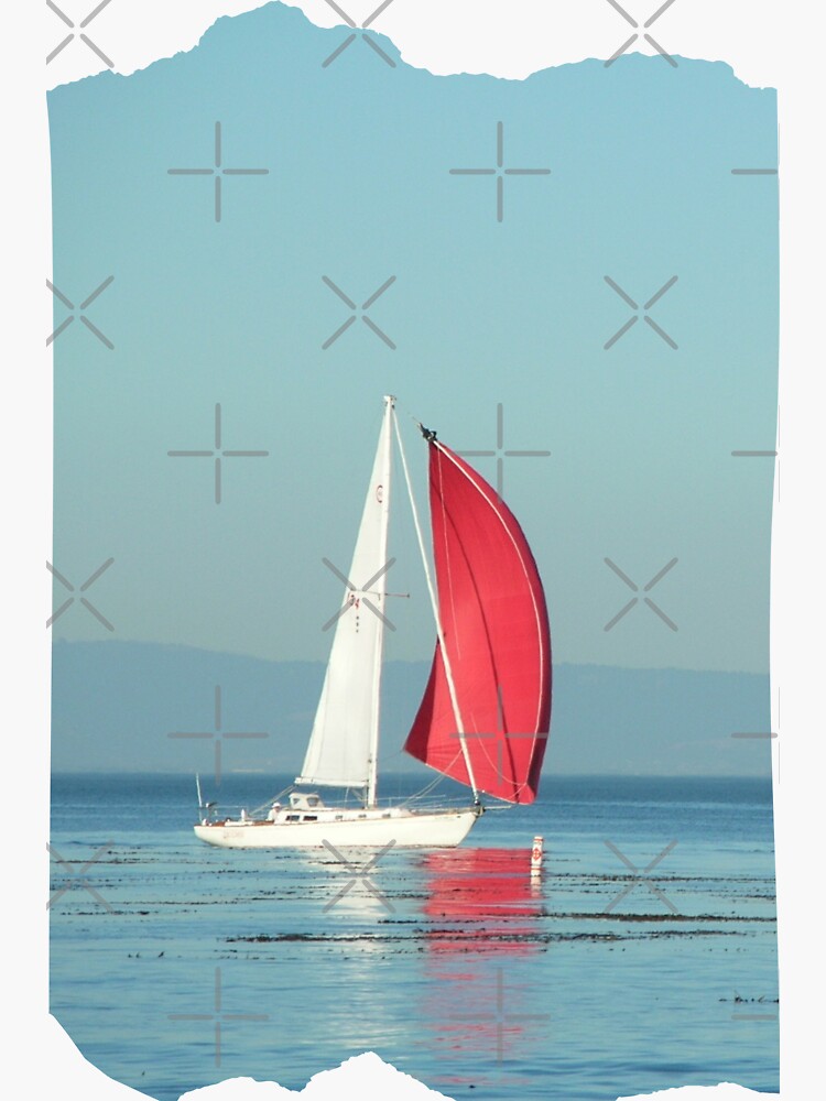"Downwind Sailing with Spinnaker Furled" Sticker for Sale by CaptJohnny ...