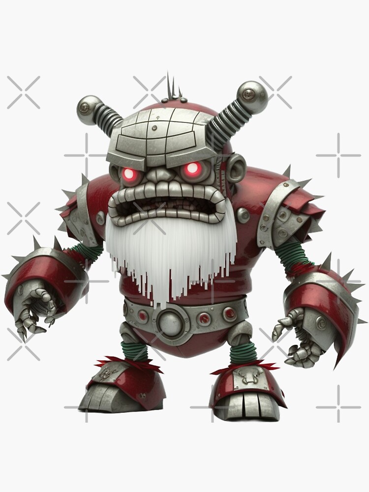"Spiky Robot Santa Is Looking At You" Sticker for Sale by ...