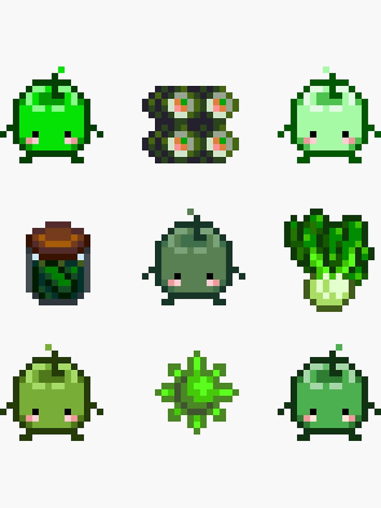 "Stardew Valley Green Junimo Set" Sticker for Sale by shadowcass ...