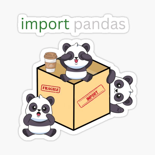 "import pandas box python joke design " Sticker for Sale by t1n3333 ...