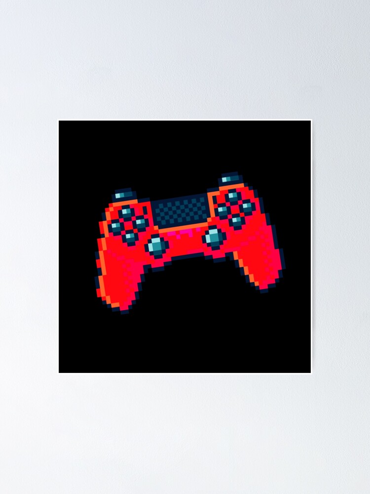 "Typical Gamer red pixel Gamer controller Essential" Poster for Sale by ...