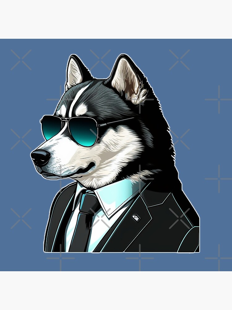 "Business Husky - Black Suit" Poster for Sale by ShrimpSticks | Redbubble