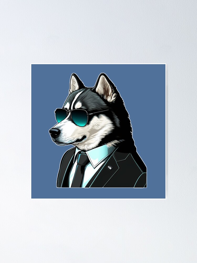 "Business Husky - Black Suit" Poster for Sale by ShrimpSticks | Redbubble