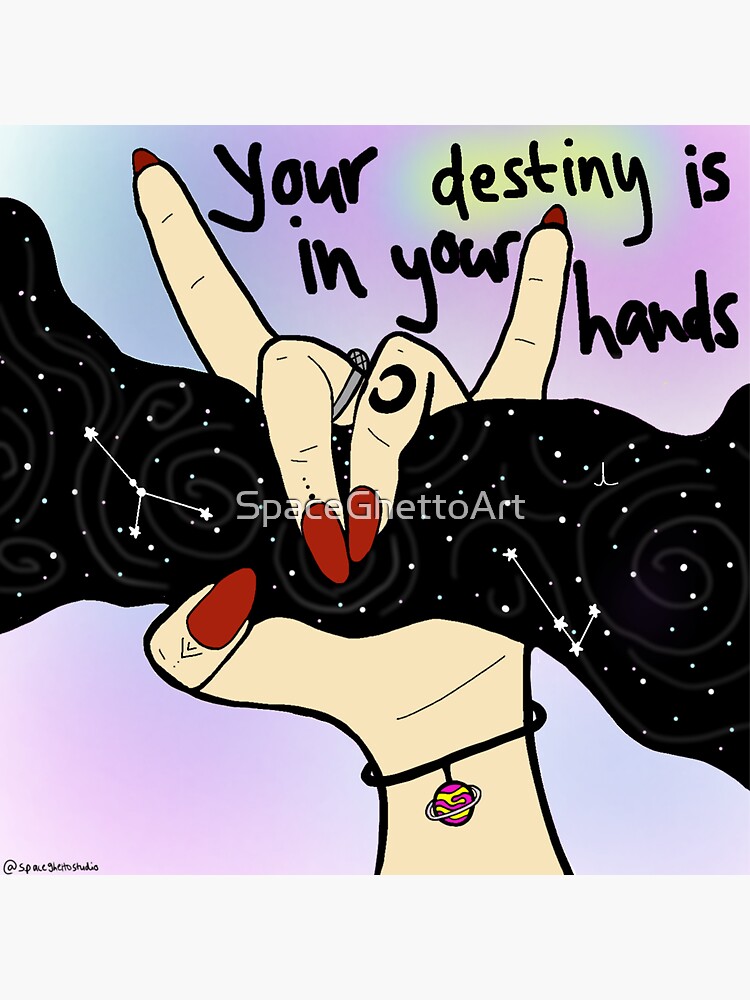 "GRAB THE STARS - Punk Baddie Rainbow Galacy Space Print" Sticker for ...