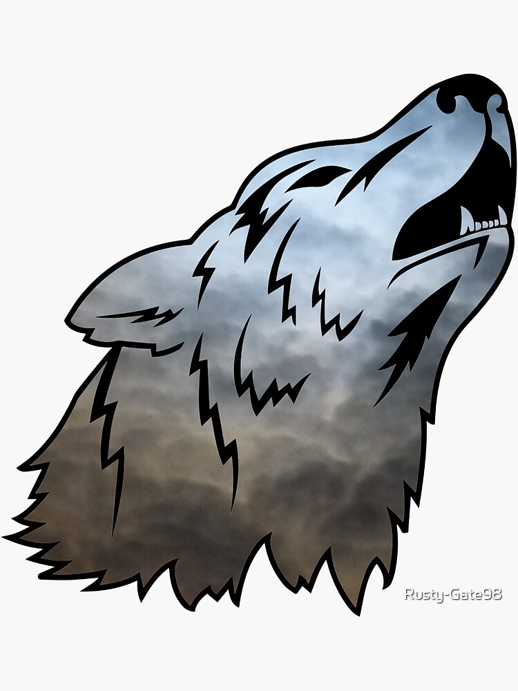 "Night Howl - Wolf" Sticker for Sale by Rusty-Gate98 | Redbubble