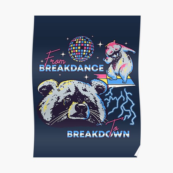 "Raccoon MEME | From Breakdance to Breakdown" Poster for Sale by ...