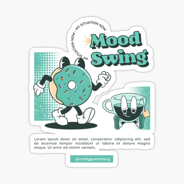 "mood swing" Sticker for Sale by tanucel | Redbubble