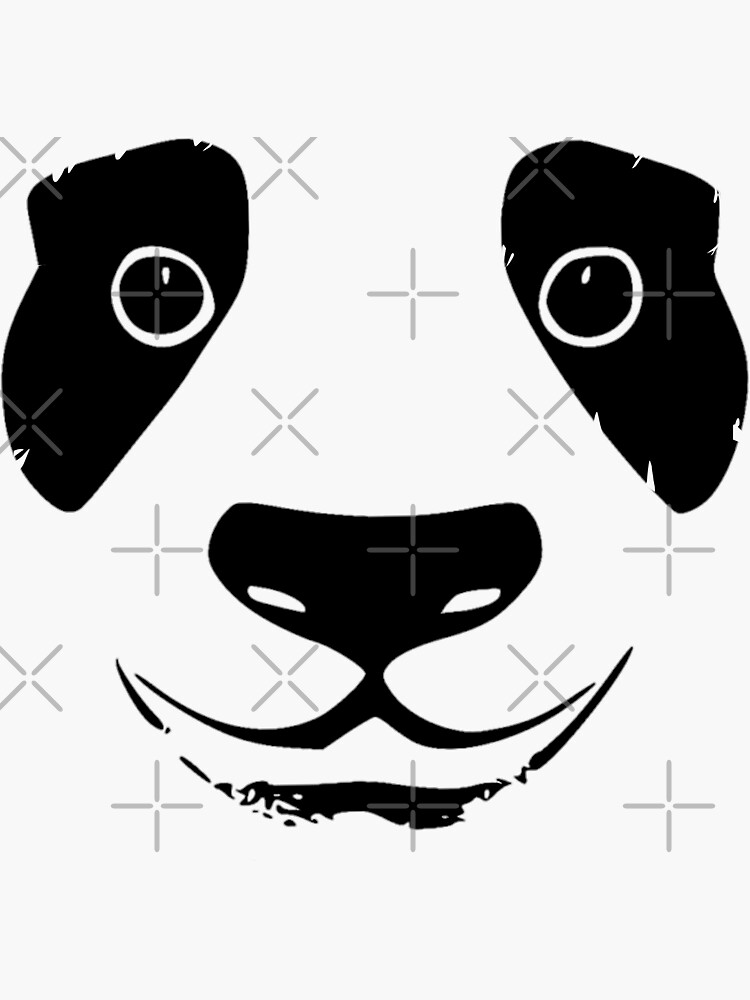 Panda Face Panda Lovers Sticker For Sale By Enzovectorism Redbubble