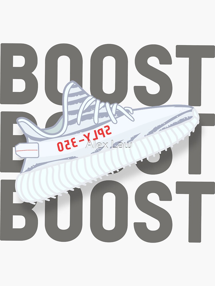 "BOOST Yeezy 350 V2 | Blue Tint" Sticker for Sale by alexlaw17 | Redbubble